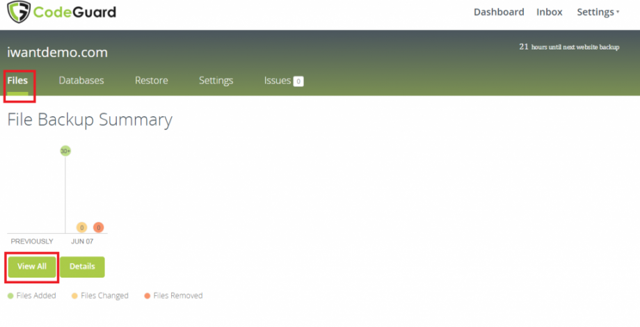 How to restore files from CodeGuard? – QualiSpace Knowledge Base