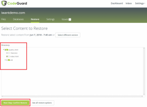 How to restore files from CodeGuard? – QualiSpace Knowledge Base