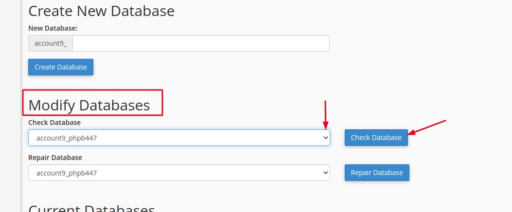 How to repair a corrupted database from cPanel? – QualiSpace Knowledge Base
