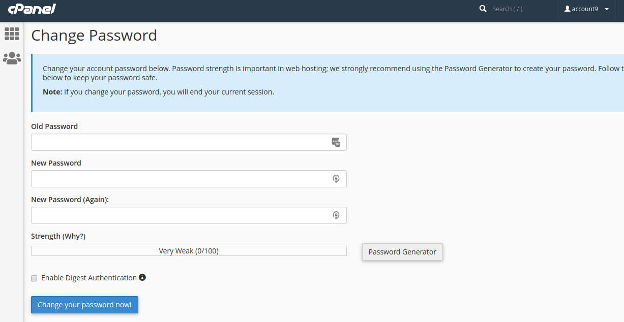 How can I change my password in cPanel? – QualiSpace Knowledge Base