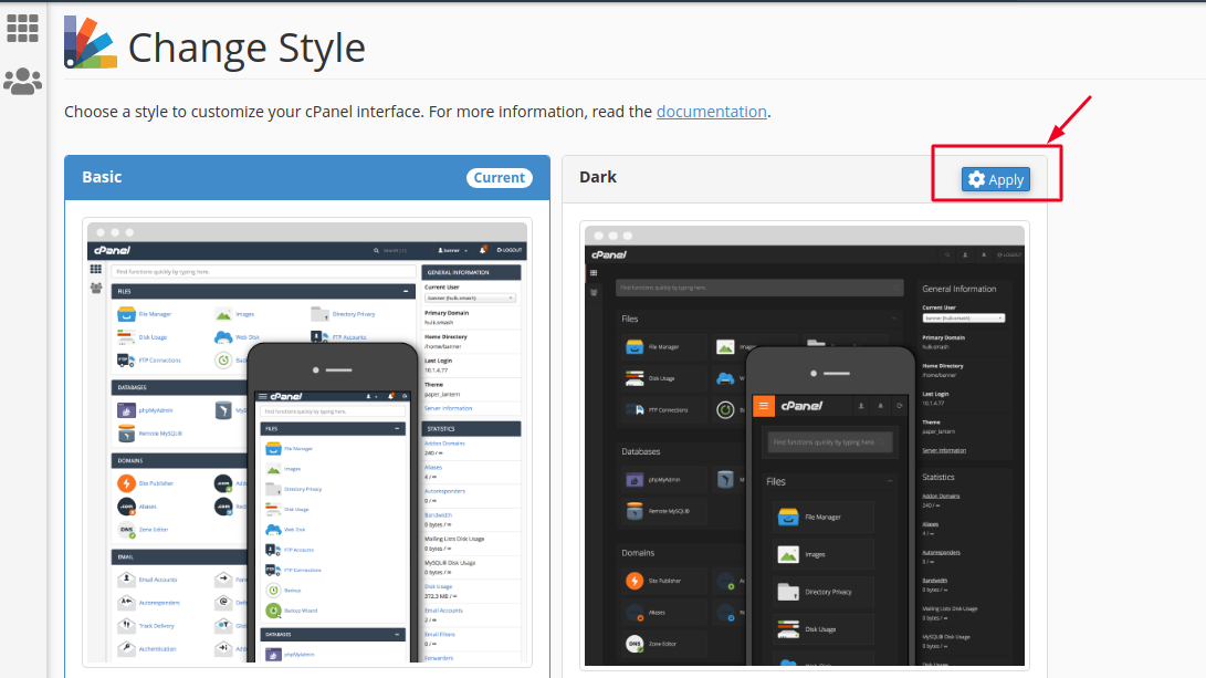 How do I change my cPanel interface/theme? – QualiSpace Knowledge Base