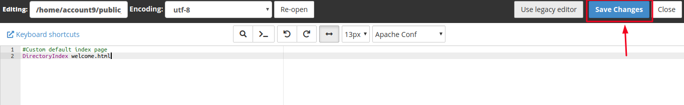 How do I change default page in .htaccess from cPanel? – QualiSpace ...