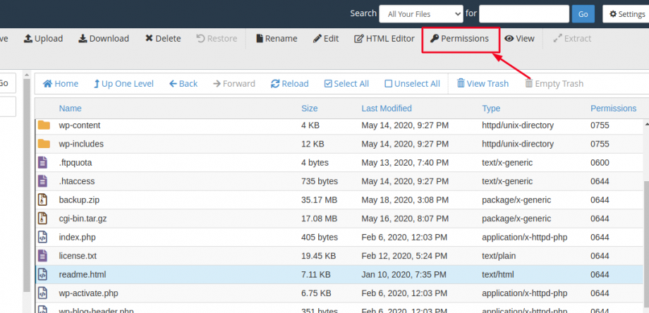 How to change file permissions from cPanel? – QualiSpace Knowledge Base