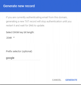 Generate a DKIM key for your domain in G Suite – QualiSpace Knowledge Base
