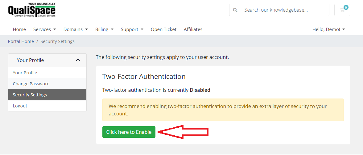 How To Enable 2 Factor Authentication Qualispace Knowledge Base