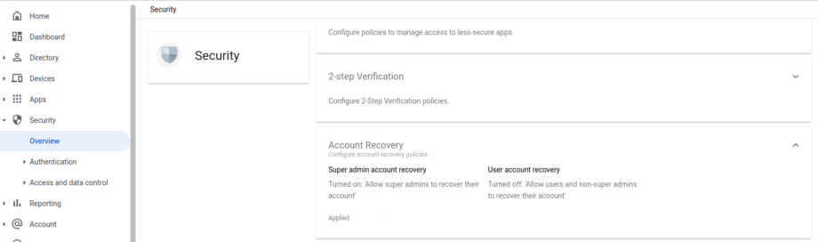 How to set up recovery email ID in Gsuite – QualiSpace Knowledge Base