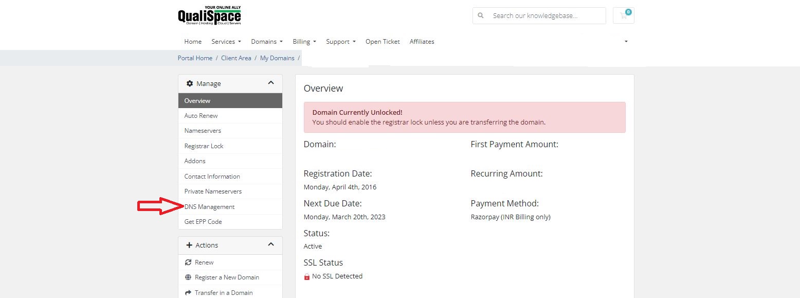 How to update DNS records from client area? – QualiSpace Knowledge Base
