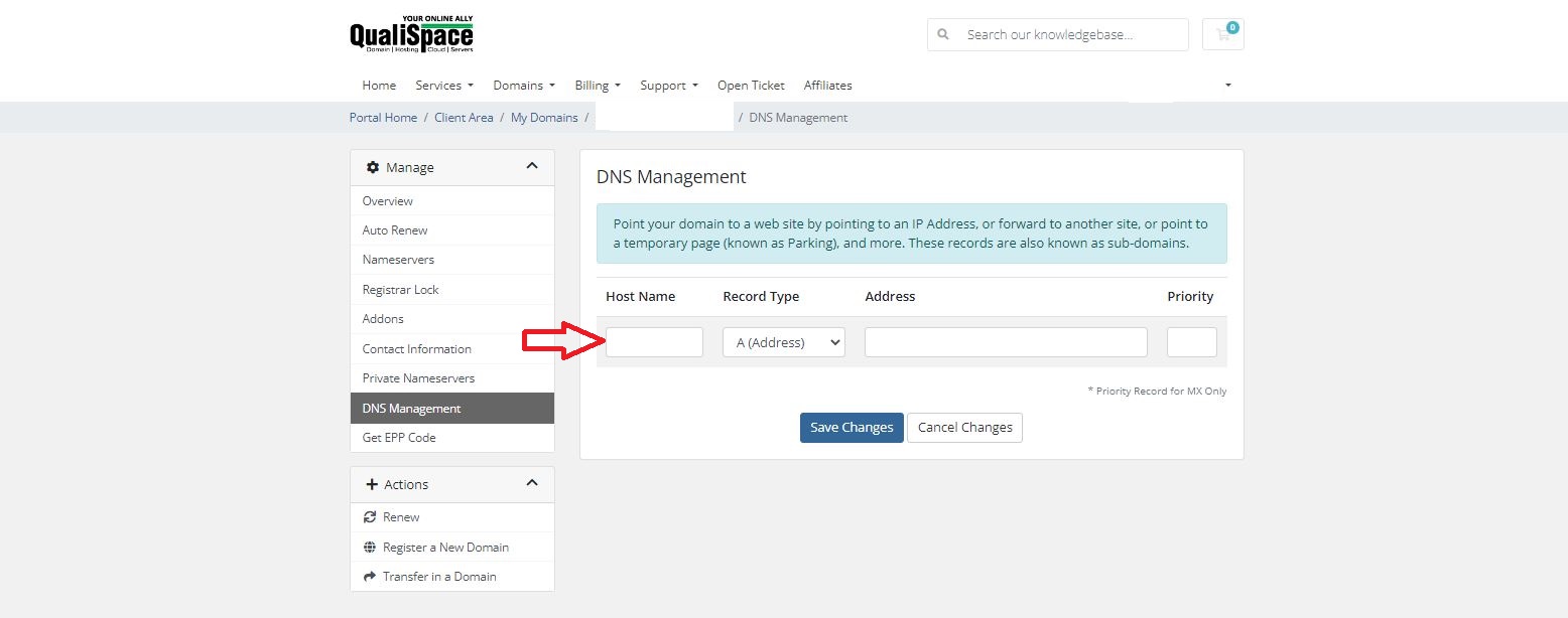 How to update DNS records from client area? – QualiSpace Knowledge Base
