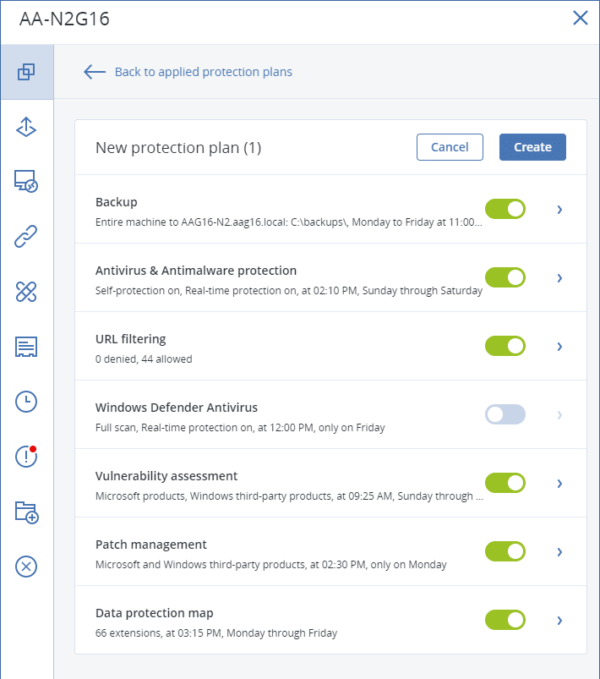 Creating a protection plan in Acronis – QualiSpace Knowledge Base